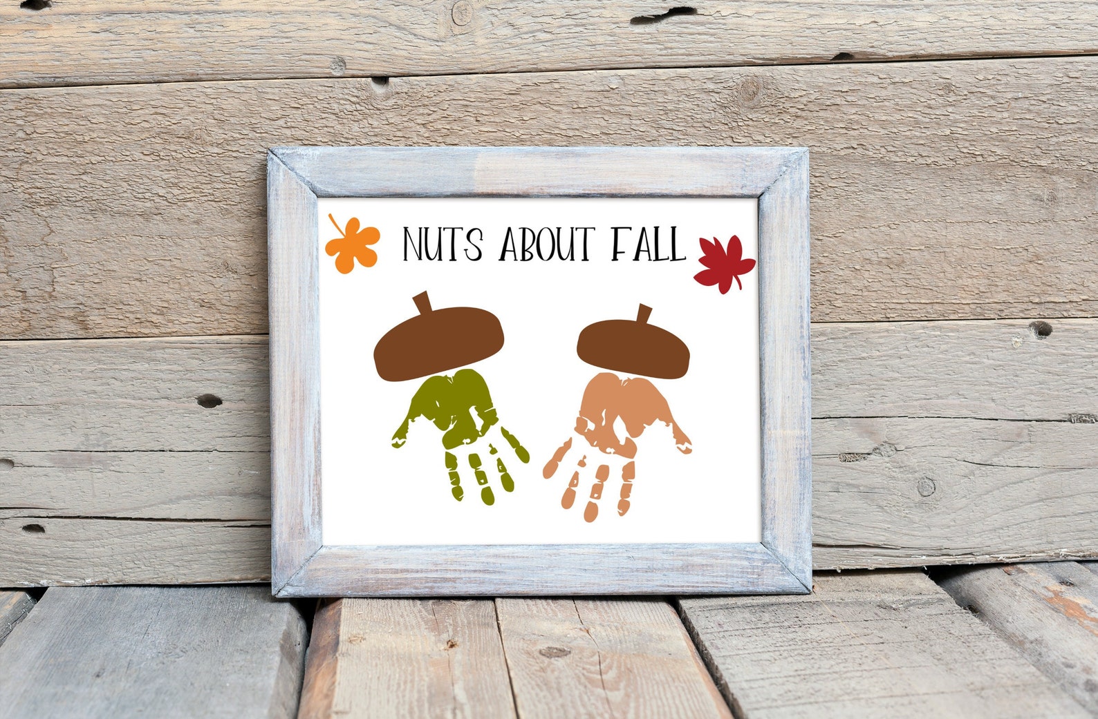 Nuts About Fall Handprint Crafts, Printable Footprint Art, Daycare ...