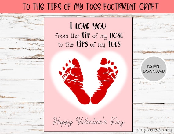 To the Tips of My Toes Footprint Crafts Printable Footprint - Etsy