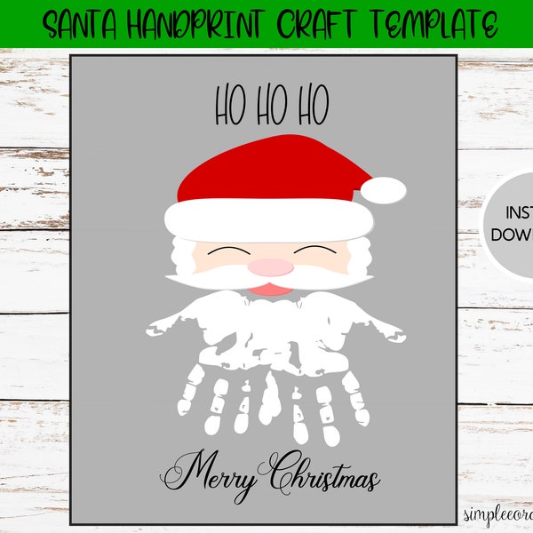 Santa Handprint - Etsy