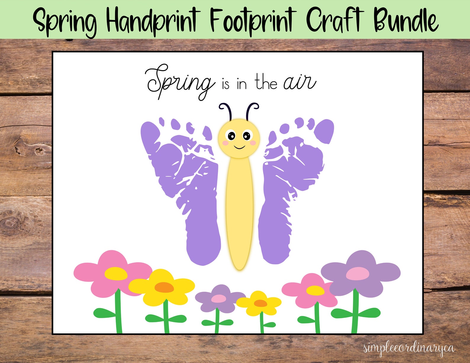 Spring Handprint Footprint Craft Bundle Printable Handprint - Etsy