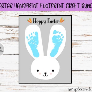 Easter Handprint Footprint Craft Bundle, Printable Handprint Footprint ...