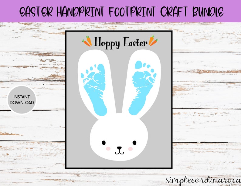 Easter Handprint Footprint Craft Bundle, Printable Handprint Footprint ...