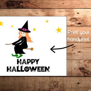 Happy Halloween Witch Handprint Footprint Craft Template, Printable ...