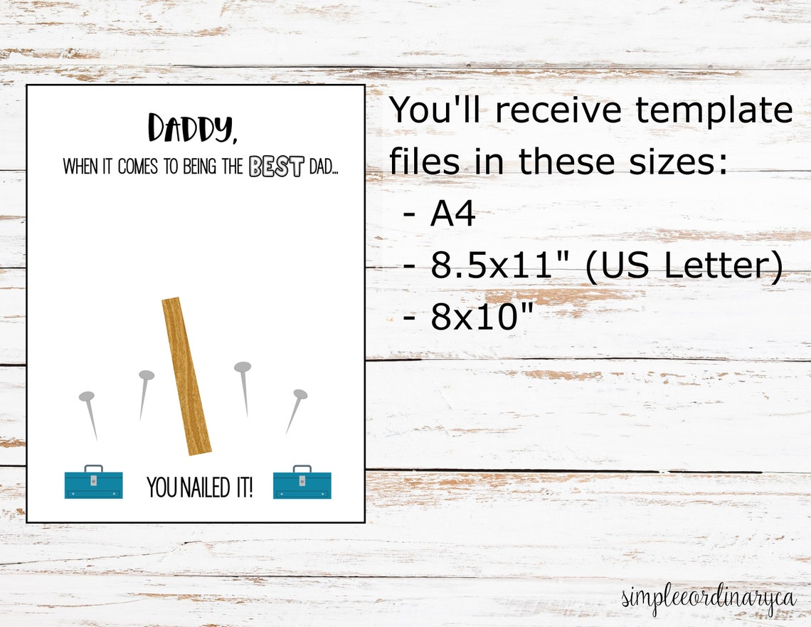 Father's Day You Nailed It Footprint Craft Printable - Etsy