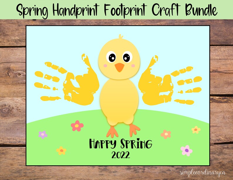 Spring Handprint Footprint Craft Bundle Printable Handprint - Etsy