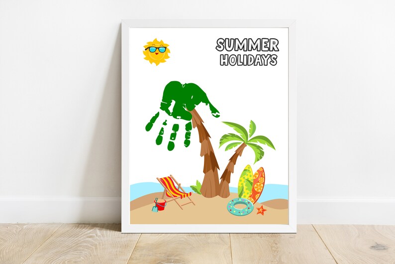 Summer Holidays Palm Tree Handprint Craft Printable Handprint - Etsy