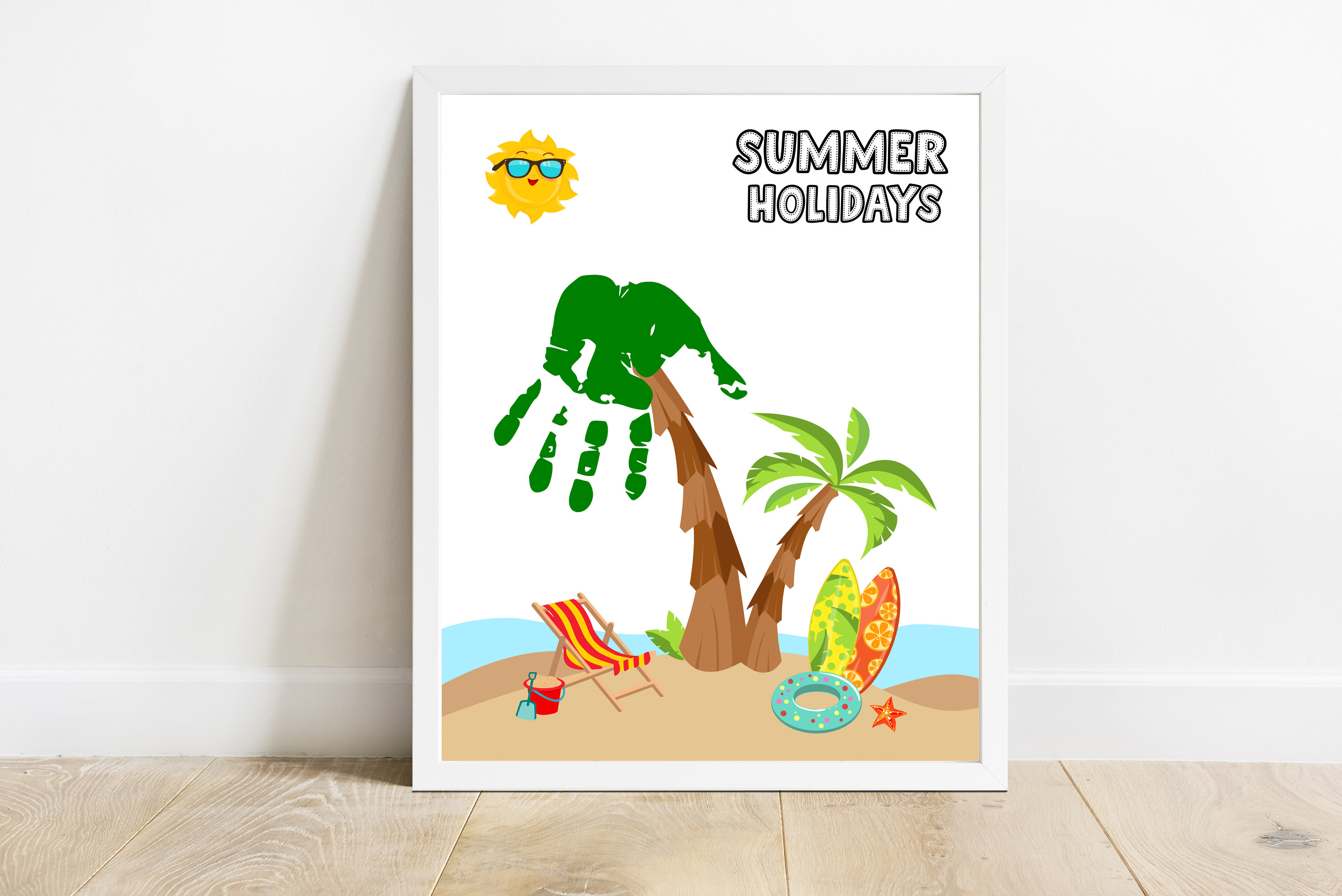 Summer Holidays Palm Tree Handprint Craft, Printable Handprint Art ...