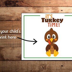 It's Turkey Time Footprint Crafts, Printable Handprint Art, Daycare ...