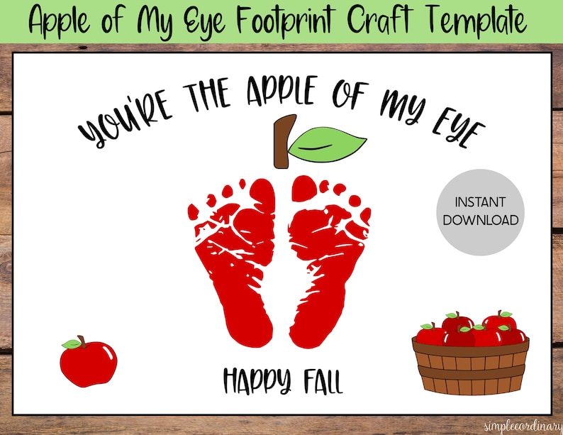 You're the Apple of My Eye Footprint Crafts, Printable Handprint Art ...