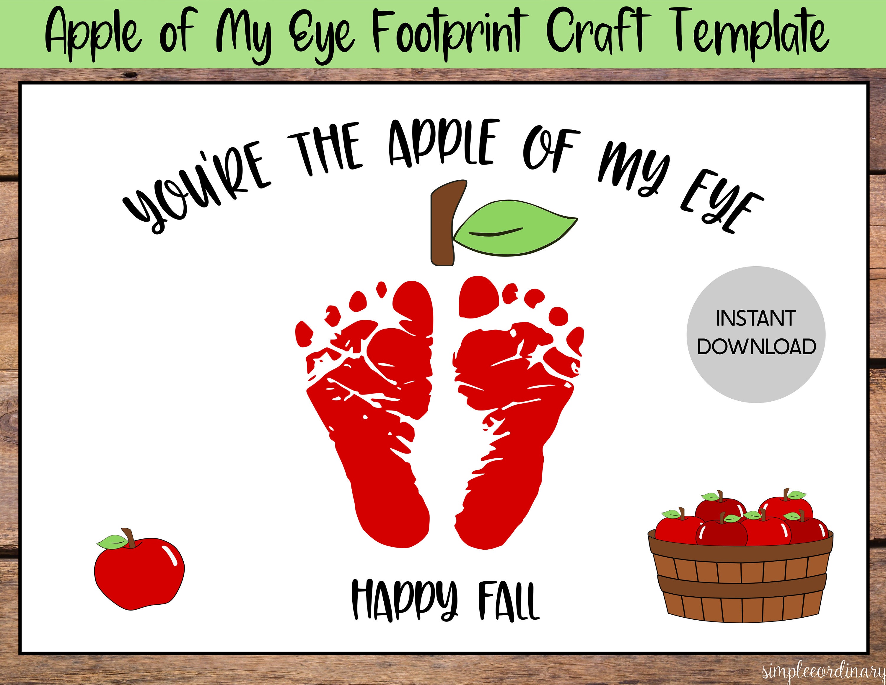 You're the Apple of My Eye Footprint Crafts Printable - Etsy