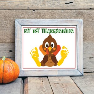 My First Thanksgiving Footprint Craft, Printable Handprint Art, DIY ...