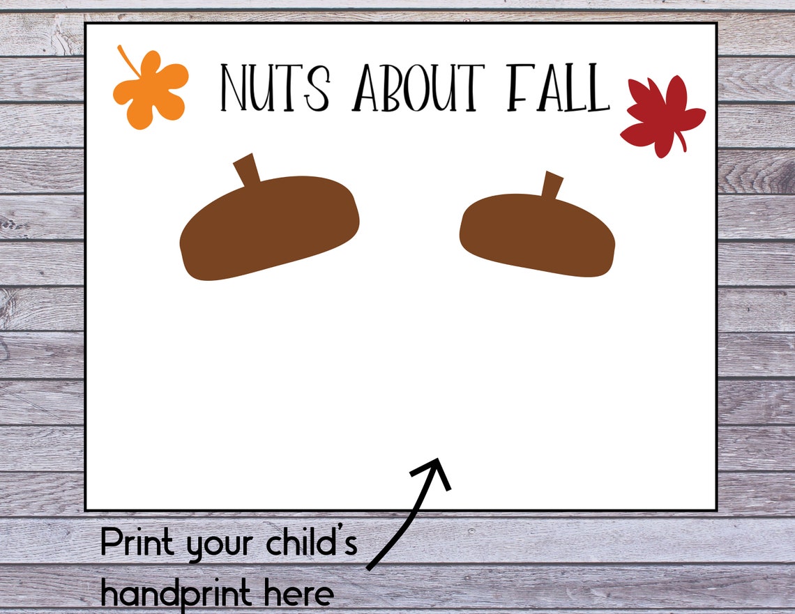 Nuts About Fall Handprint Crafts Printable Footprint Art - Etsy