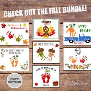 Thanksgiving Handprint Footprint Craft Bundle, Fall Printable Gift ...