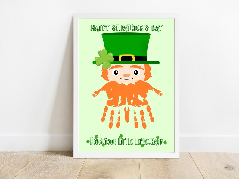 Lucky Leprechaun Handprint Craft St.patrick's Day Craft | Etsy