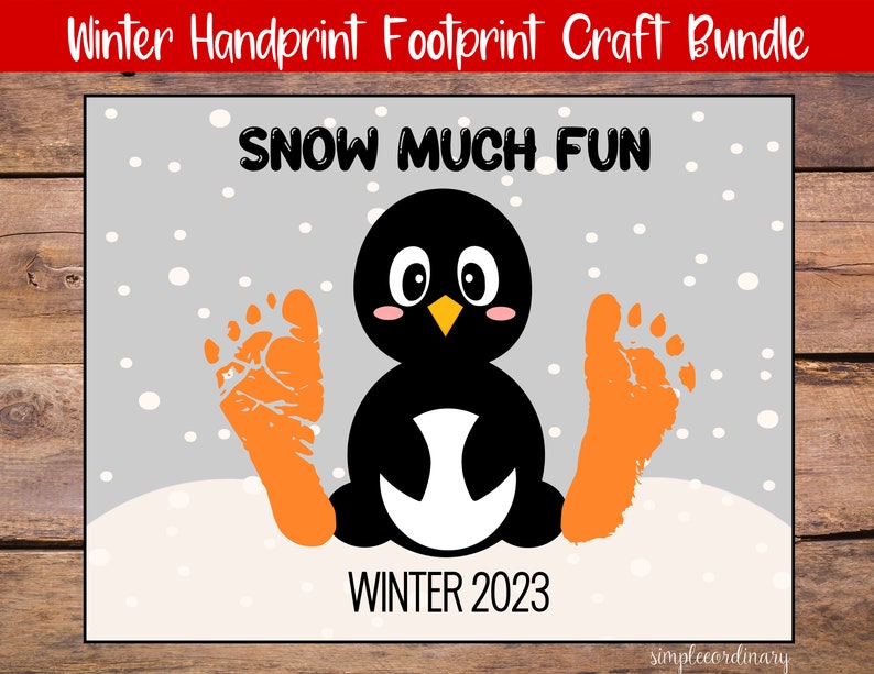 Winter Handprint Footprint Craft Bundle Winter Printable - Etsy