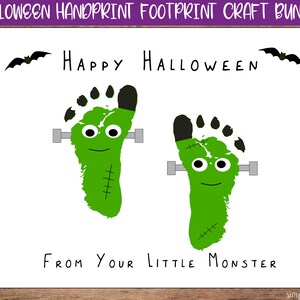 Halloween Handprint Footprint Craft Bundle, Fall Printable Gift ...