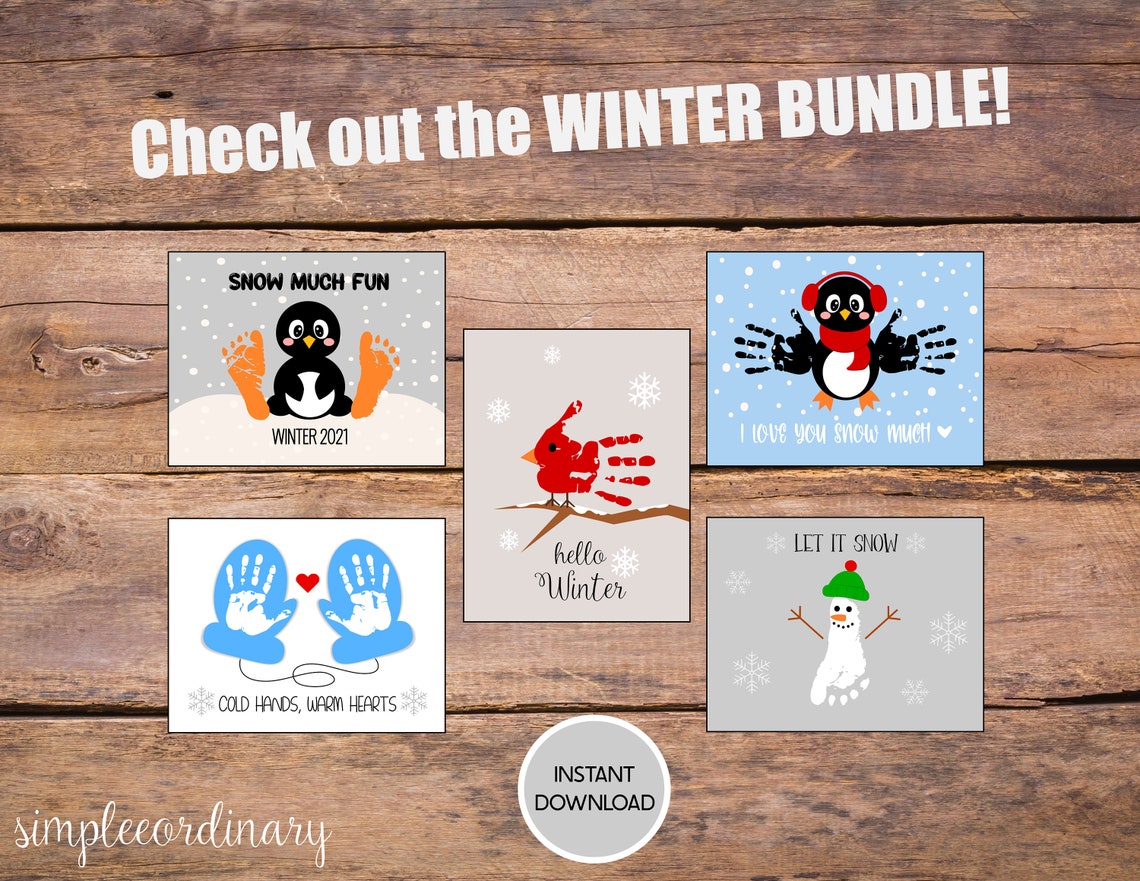 Cold Hands Warm Hearts Handprint Craft Mittens Winter | Etsy