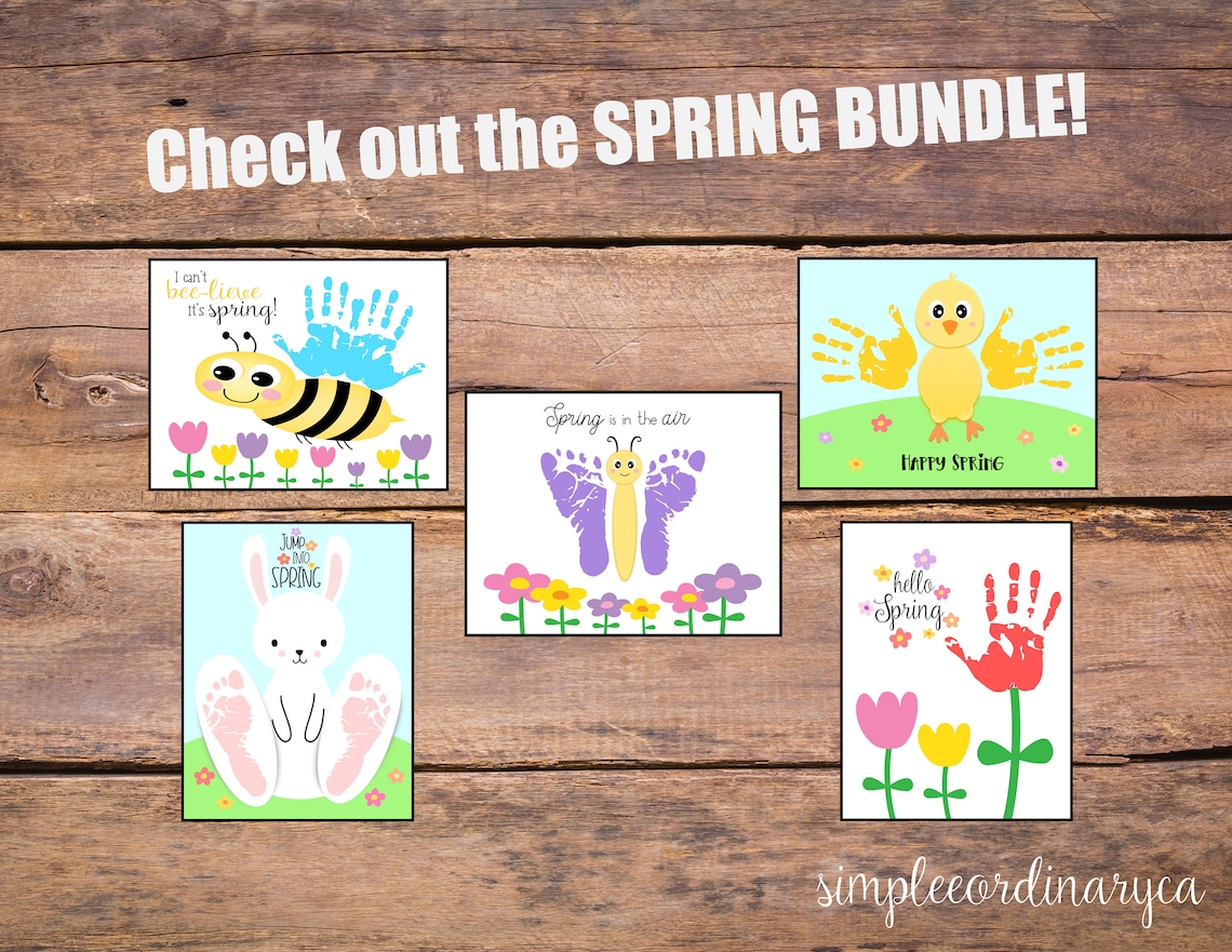 Hello Spring Flower Handprint Craft, Printable Handprint Art, Daycare ...