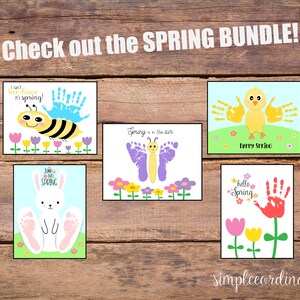 Hello Spring Flower Handprint Craft, Printable Handprint Art, Daycare ...