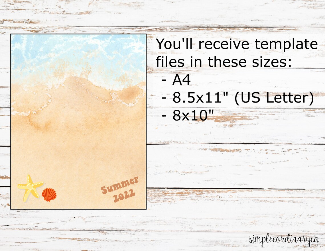 Summer Beach Footprint Craft Printable Footprint Art Daycare - Etsy