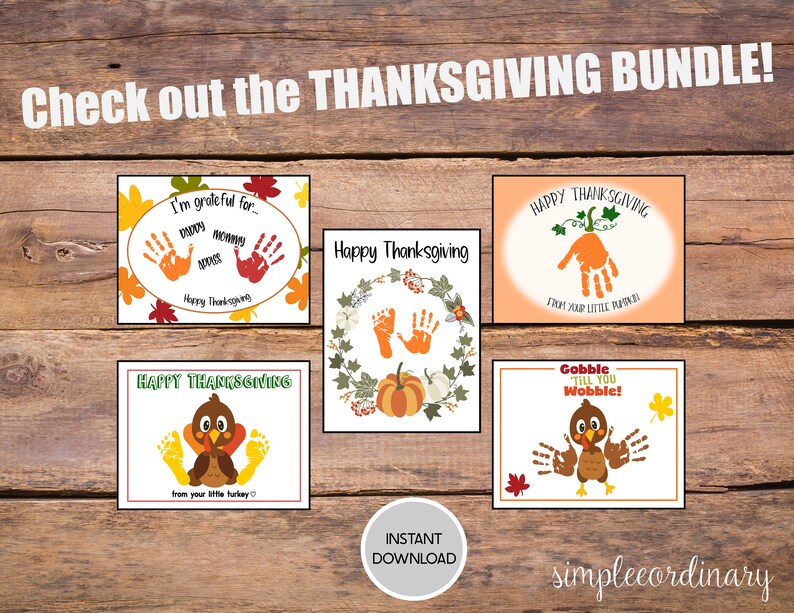 Happy Thanksgiving Handprint Crafts, Printable Footprint Art, Daycare ...