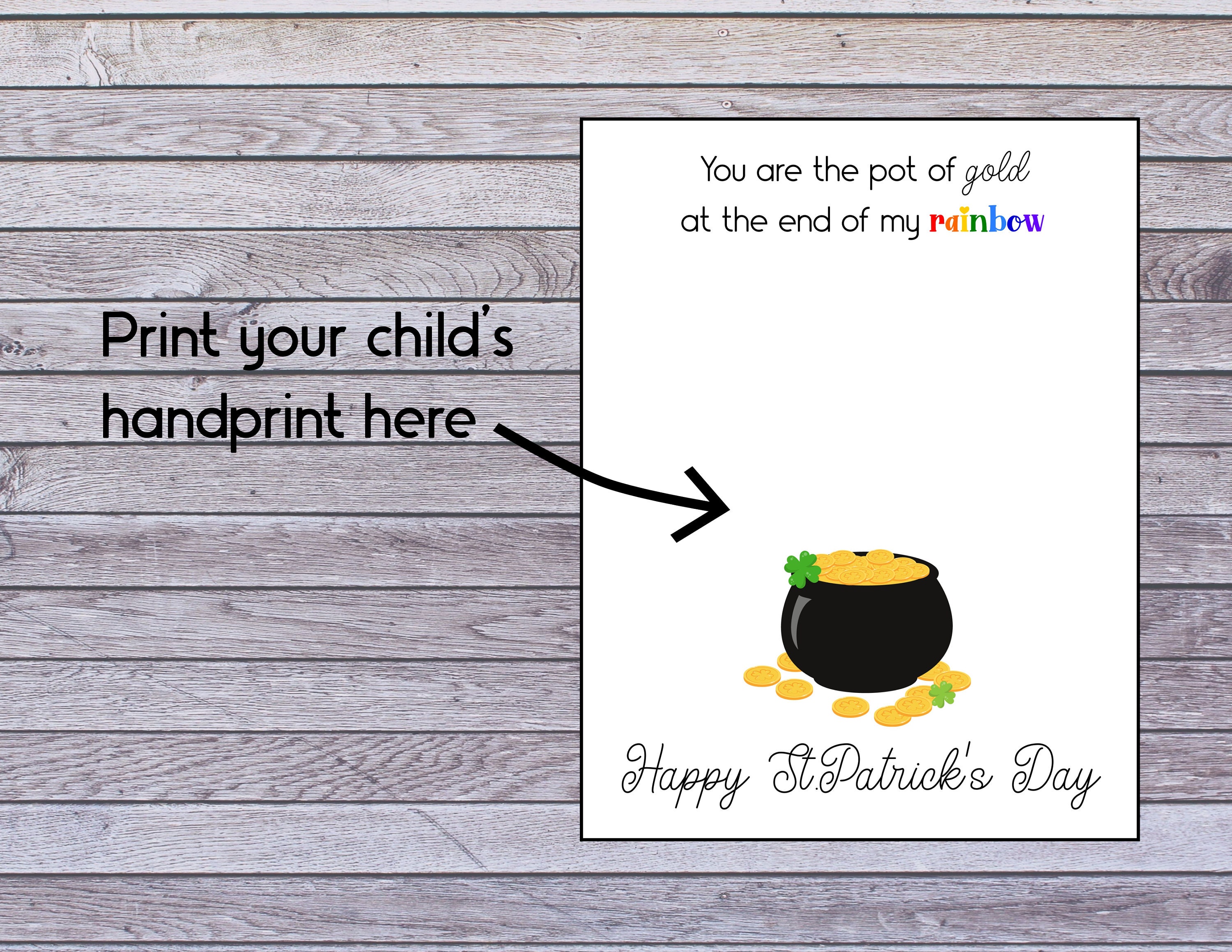 Pot of Gold St.patrick's Day Handprint Craft Rainbow - Etsy Canada