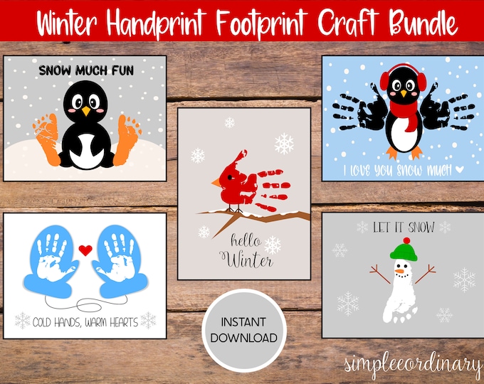 Jingle Bells Footprint Crafts, Printable Handprint Card, Daycare ...