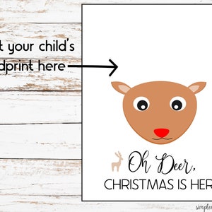 Oh Deer Handprint Crafts, Printable Footprint Art, Daycare Preschool ...