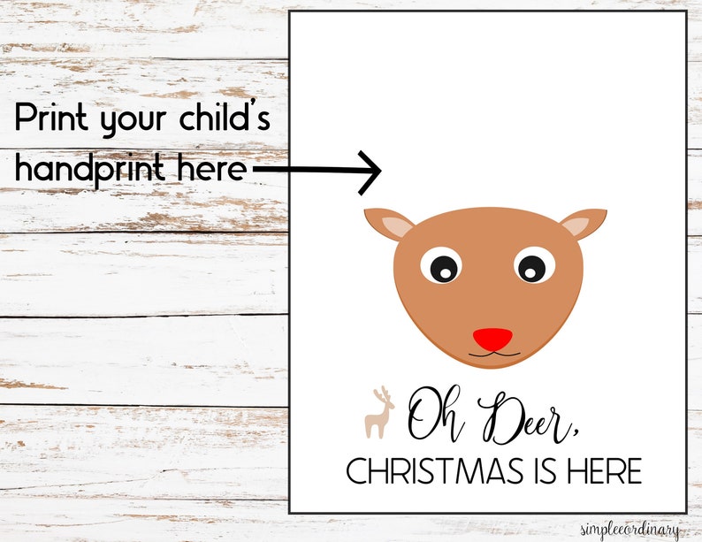 Oh Deer Handprint Crafts Printable Footprint Art Daycare | Etsy