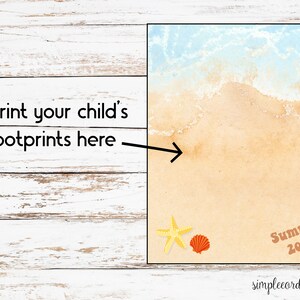Summer Beach Footprint Craft Printable Footprint Art Daycare - Etsy
