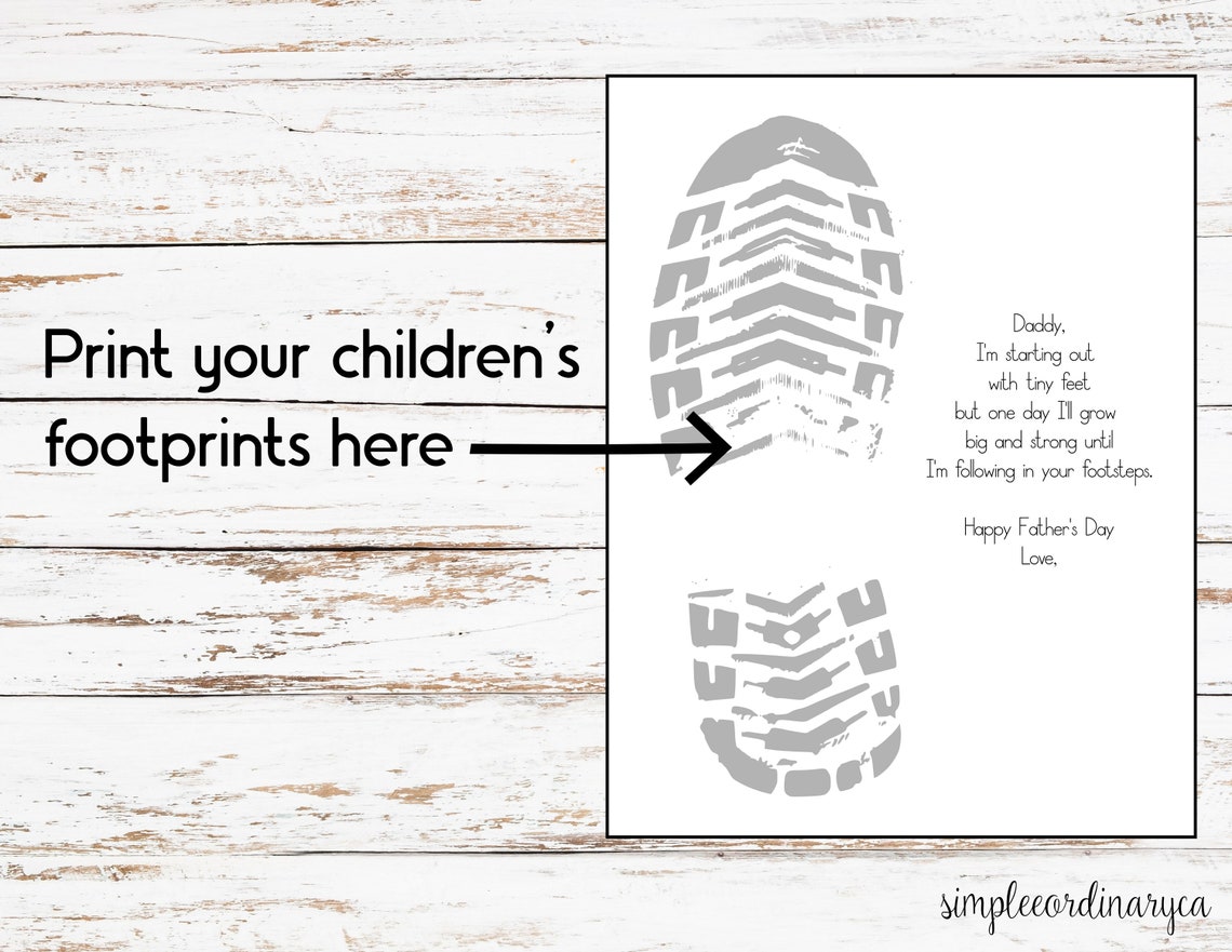 Father's Day Footsteps Footprint Craft Printable - Etsy