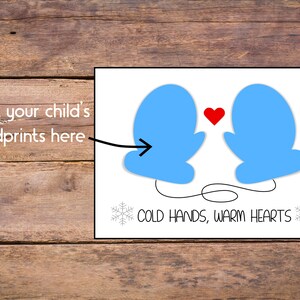Cold Hands Warm Hearts Handprint Craft, Mittens Winter Printable Card ...
