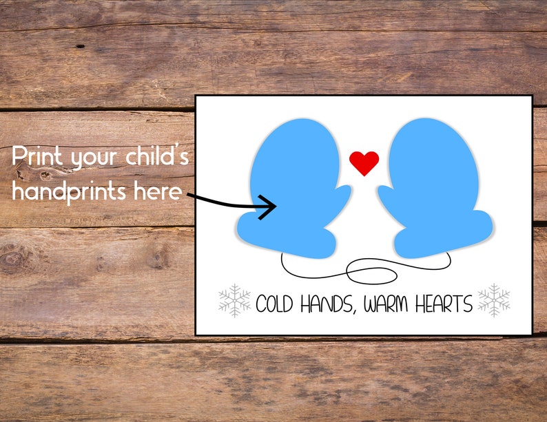 Cold Hands Warm Hearts Handprint Craft Mittens Winter - Etsy