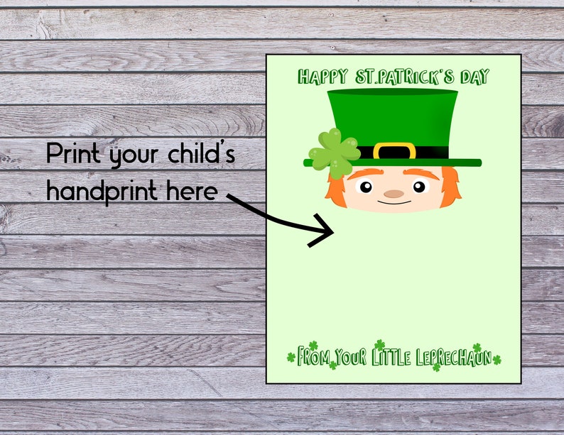 Lucky Leprechaun Handprint Craft St.patrick's Day Craft | Etsy