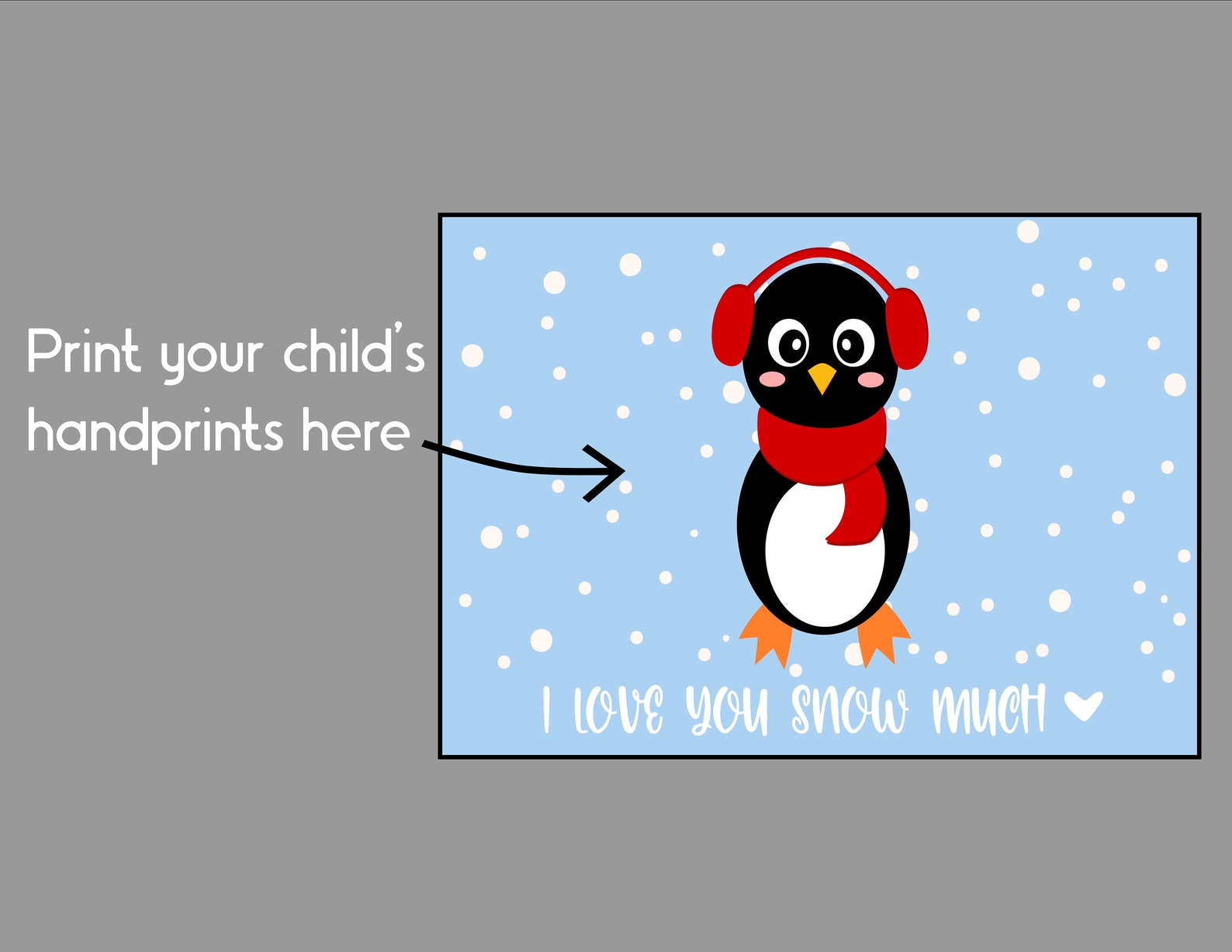 Love You Snow Much Winter Handprint Footprint Craft Winter - Etsy