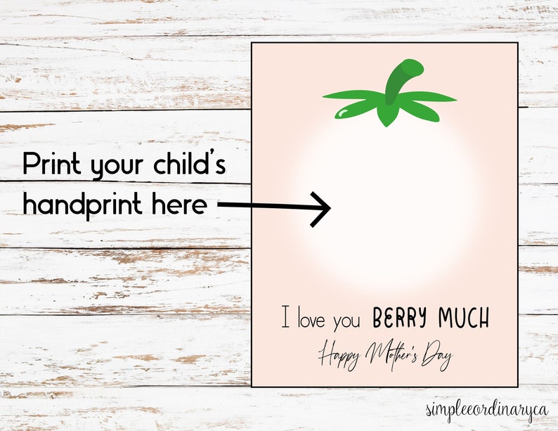 Love You Berry Much Mother's Day Handprint Crafts - Etsy