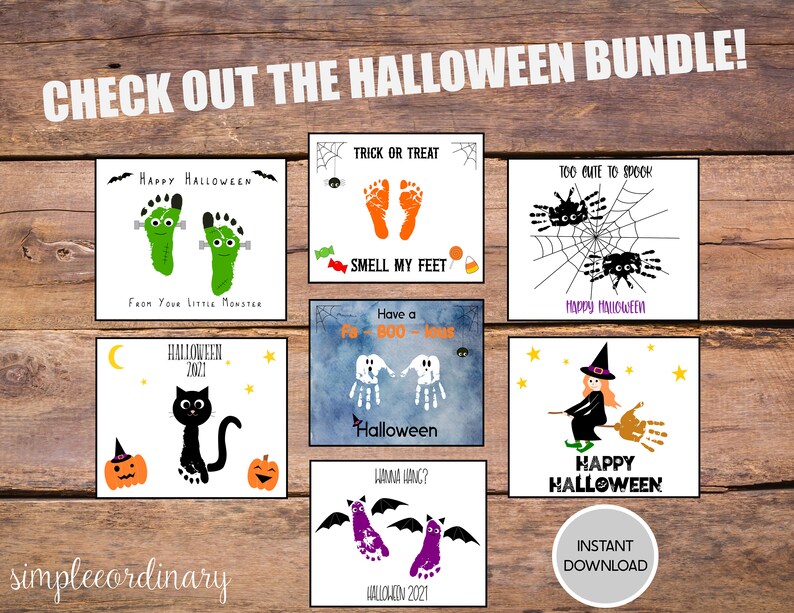 Happy Halloween Witch Handprint Footprint Craft Template | Etsy