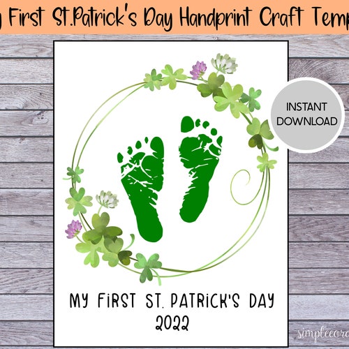 Our Lucky Charm / Handprint Footprint Craft / St Patrick's | Etsy