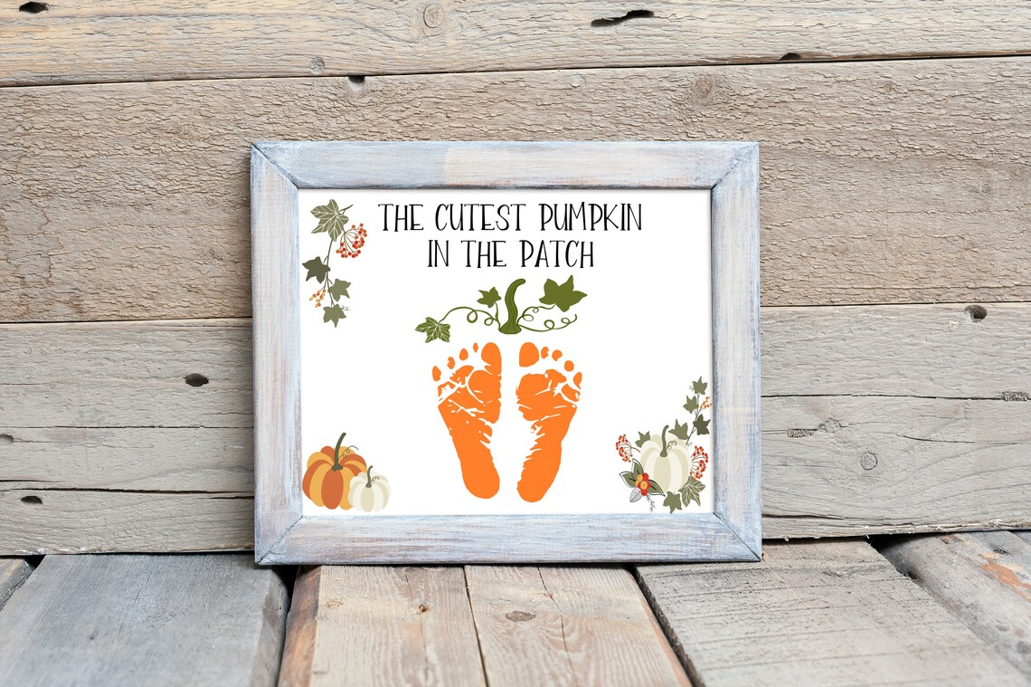 Cutest Pumpkin in the Patch Footprint Crafts, Printable Handprint Art ...