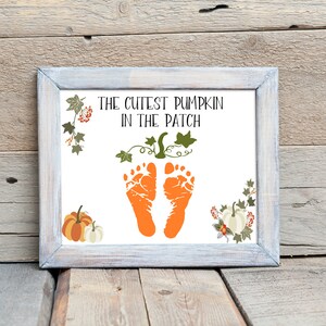 Cutest Pumpkin in the Patch Footprint Crafts, Printable Handprint Art ...