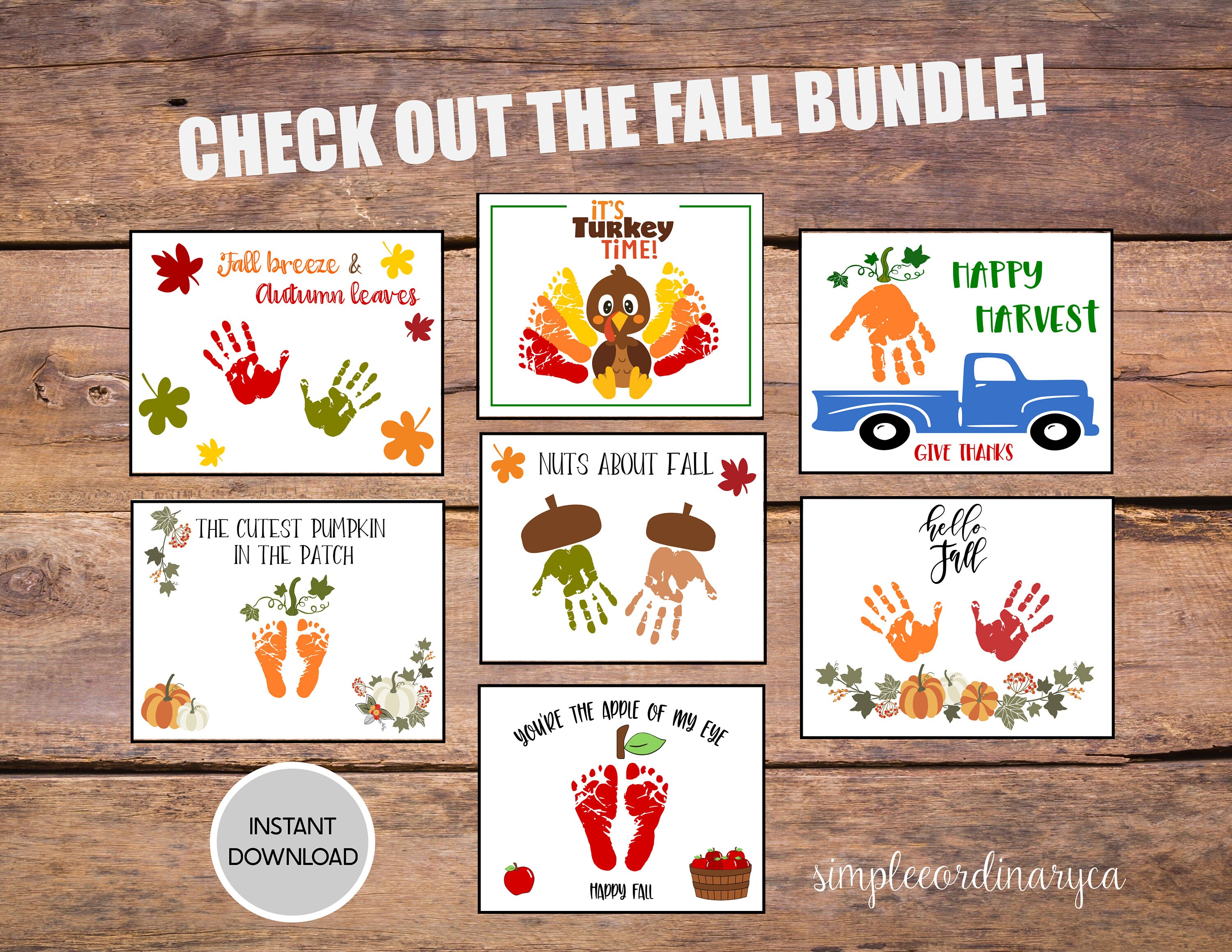 Cutest Pumpkin in the Patch Footprint Crafts, Printable Handprint Art ...