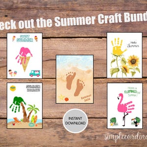 Summer Beach Footprint Craft, Printable Footprint Art, Daycare Activity ...