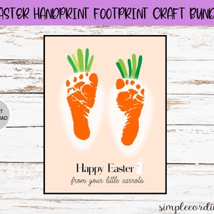 Easter Handprint Footprint Craft Bundle, Printable Handprint Footprint ...