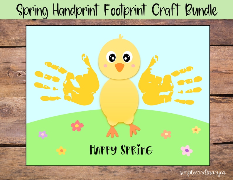Spring Handprint Footprint Craft Bundle Printable Handprint - Etsy
