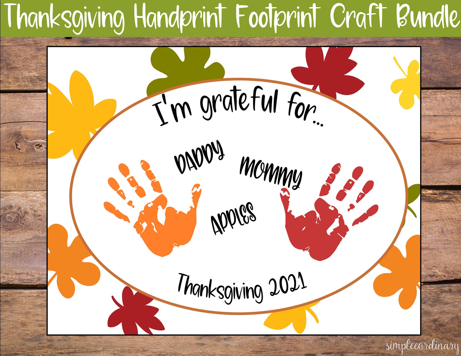 Thanksgiving Handprint Footprint Craft Bundle Fall Printable - Etsy