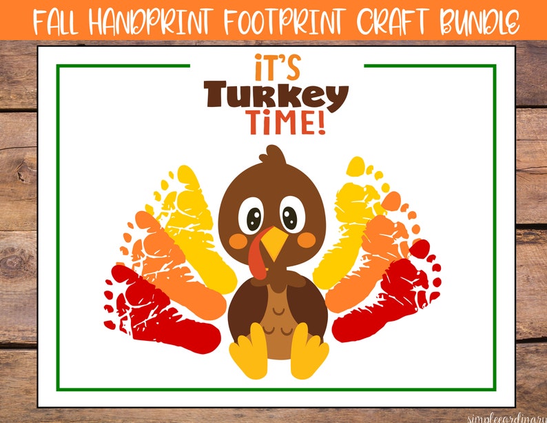 Fall Bundle Handprint Footprint Crafts, Printable Handprint Art ...