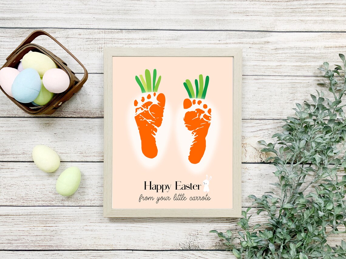 Little Carrots Easter Footprint Crafts Printable Footprint | Etsy