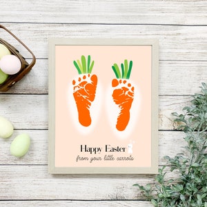 Little Carrots Easter Footprint Crafts, Printable Footprint Art ...