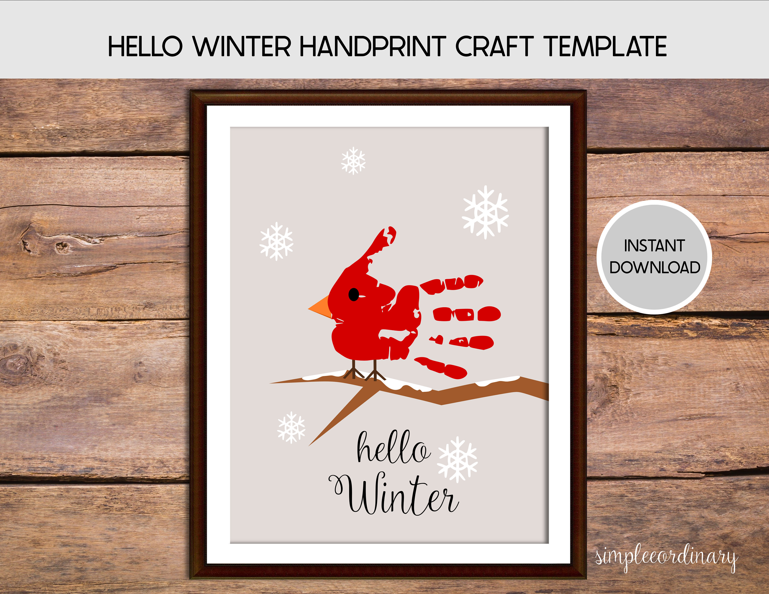 Hello Winter Handprint Craft Winter Printable Card Daycare | Etsy
