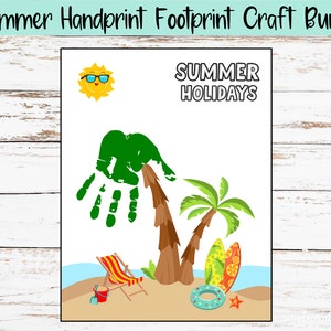 Summer Handprint Footprint Craft Bundle, Printable Handprint Footprint ...